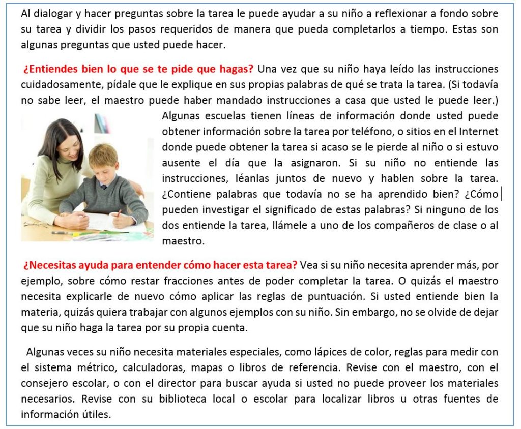Como ayudar a mi hijo con las tareas escolares - AYUDA DOCENTE