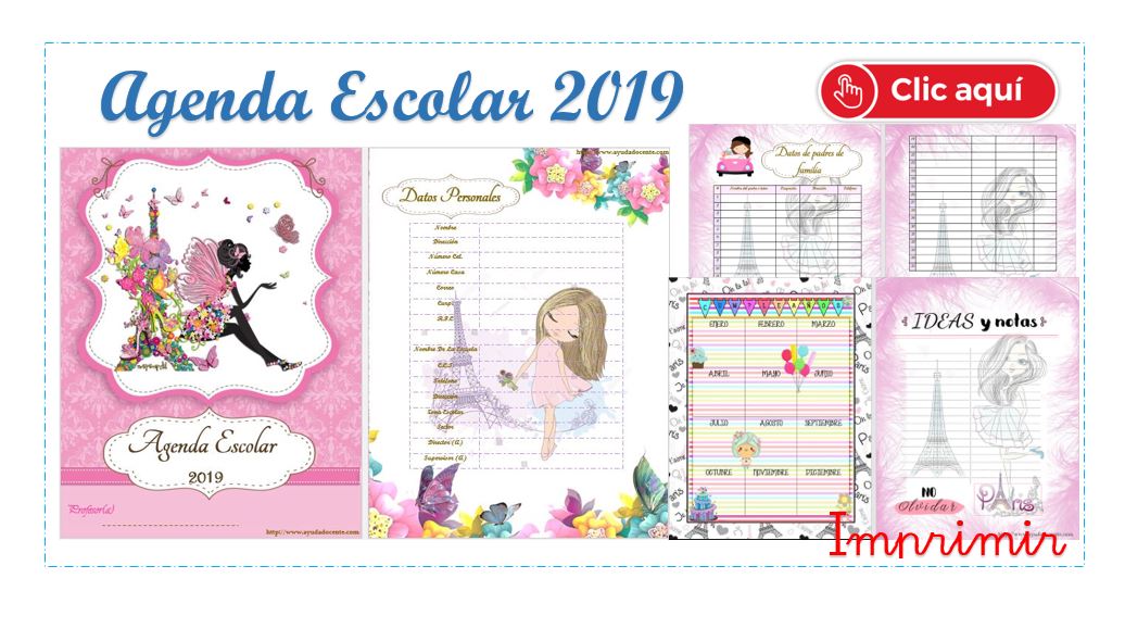 Agenda escolar 2019 ACTUALIZADO Torre Eiffel-París gratis - AYUDA DOCENTE