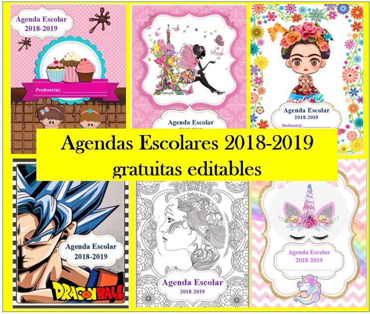 6 agendas escolares 2018-2019 gratuitas editables - AYUDA DOCENTE