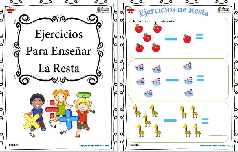 Ejercicios para enseñar a restar a niños pdf - AYUDA DOCENTE