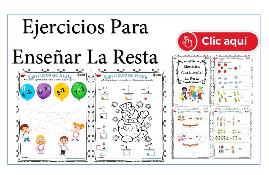 Ejercicios para enseñar a restar a niños pdf - AYUDA DOCENTE