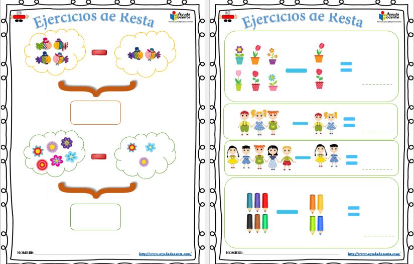 Ejercicios para enseñar a restar a niños pdf - AYUDA DOCENTE