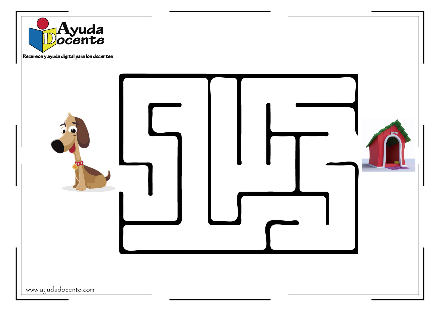 Hoja De Trabajo De Laberinto Para Preescolar