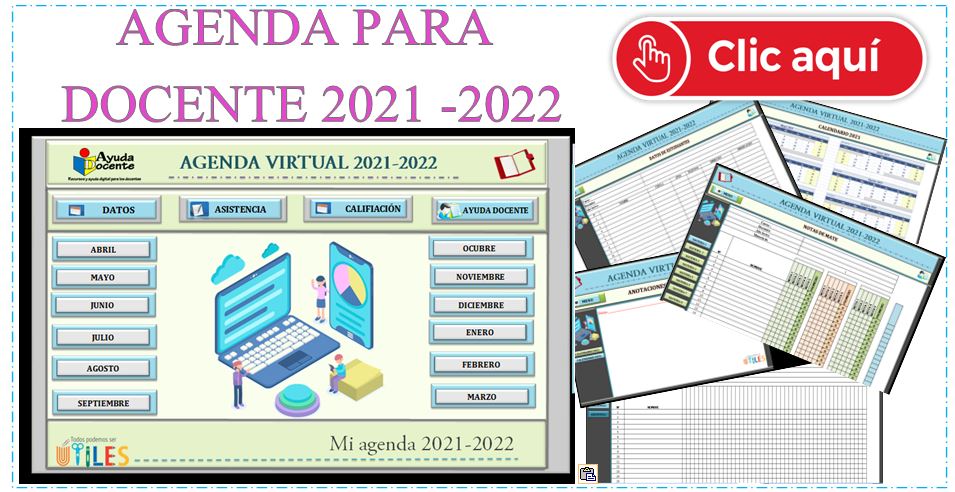 AGENDA DIGITAL PARA DOCENTE 2021 GRATIS - AYUDA DOCENTE
